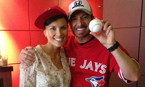 Tagliani delivers a strike before Jays game on Canada Day