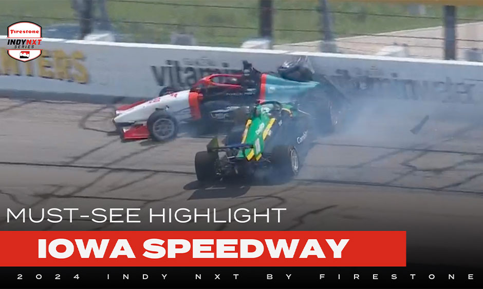 Caio Collet, Myles Rowe Tangle in Iowa Speedway Crash